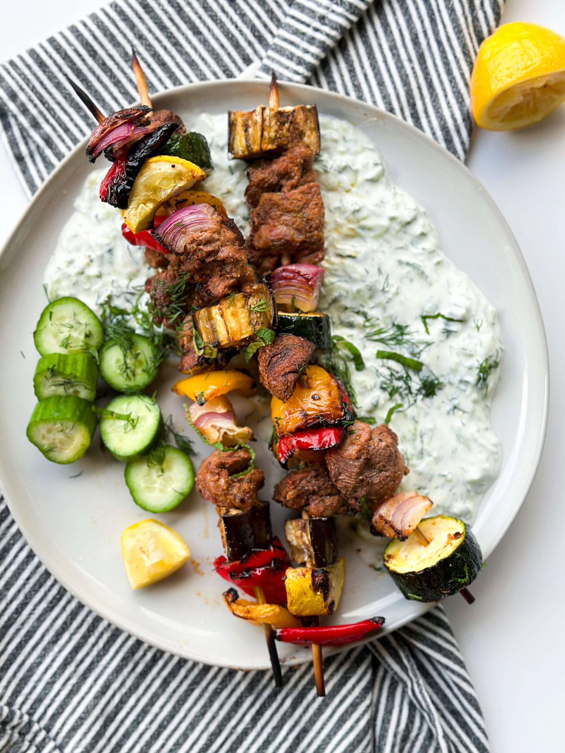 Easy Mediterranean Lamb Kebabs with Tzatziki: A Balanced Summer Dinner ...